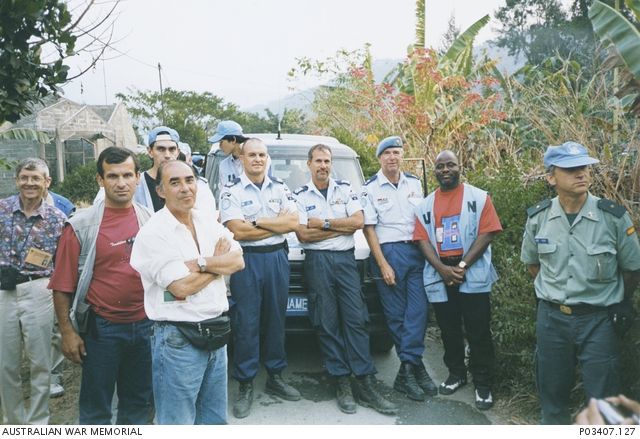 Informal portrait of members of the United Nations Mission East Timor ...