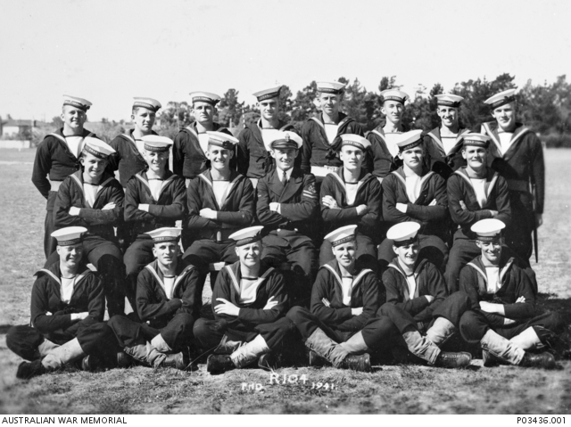 Group portrait of 20 sailors from the Royal Australian Navy (RAN) who ...