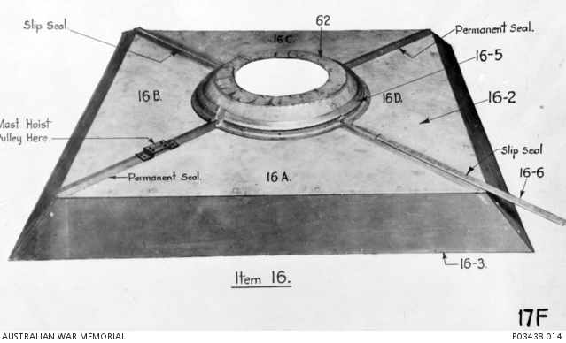 Roof assembly of a Light Weight Air Warning (LW/AW) Radar, showing the weather seals and slip ...