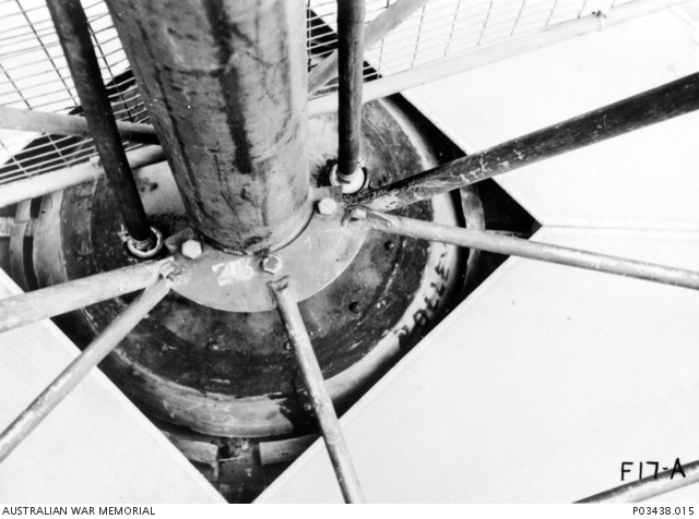 View from above the roof of the Light Weight Air Warning (LW/AW) Radar. The three quarter inch ...