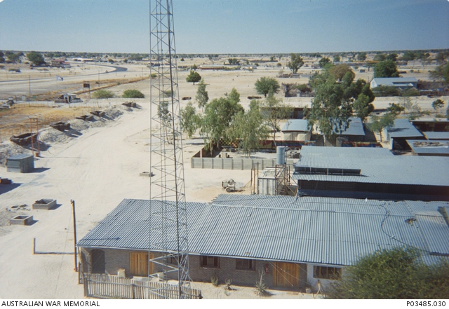 The first of ten images showing a panorama of the base used by the ...