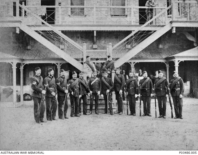 Group portrait of infantrymen of the 2nd battalion (Reserve) Adelaide ...