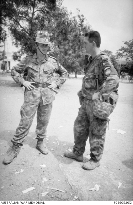 Major General (Maj Gen) Peter Cosgrove, Commander of the International ...