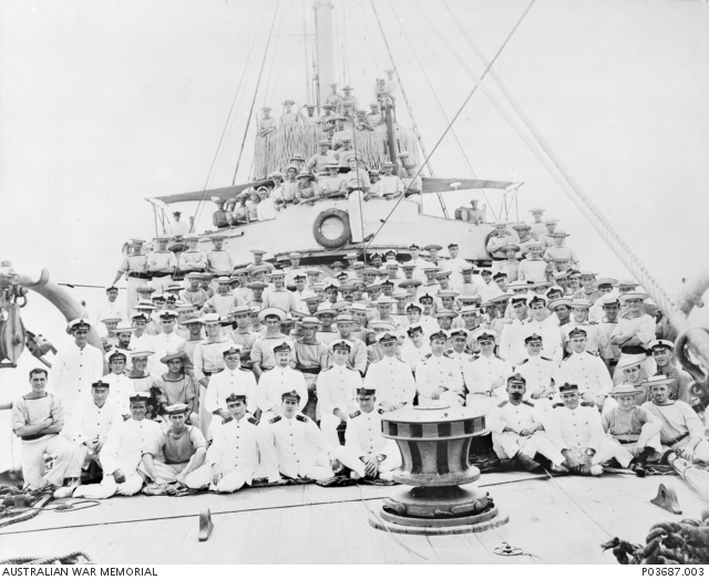 Zanzibar, East Africa. Group portrait of the ships company of HMAS ...