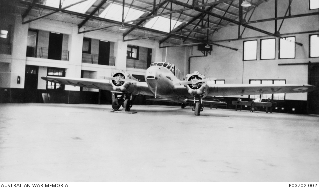 Avro Anson A4-1 in a hanger at RAAF Laverton on 3 January 1937 - this ...