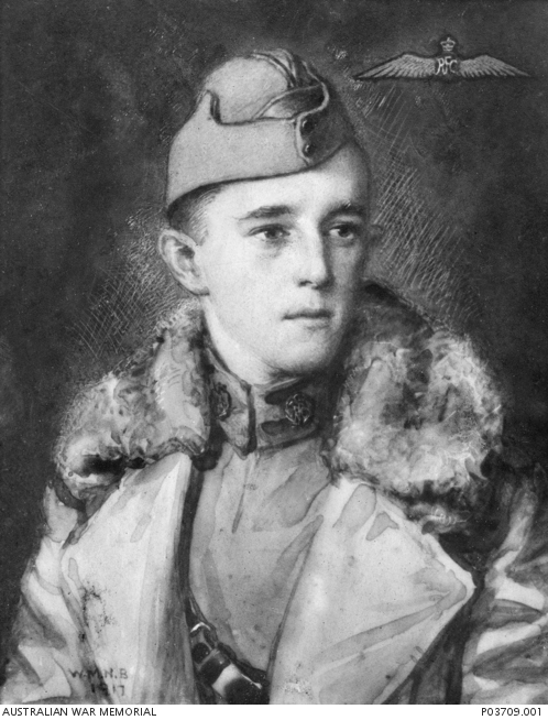 Hand coloured portrait of Flying Officer Andrew King Cowper, 24 ...