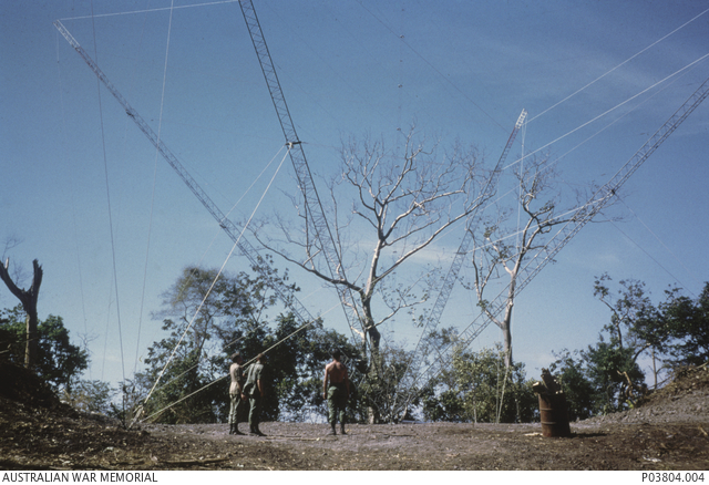 Installation of atenna LPH-17. The LPH-17 fully erected anteena atop of ...
