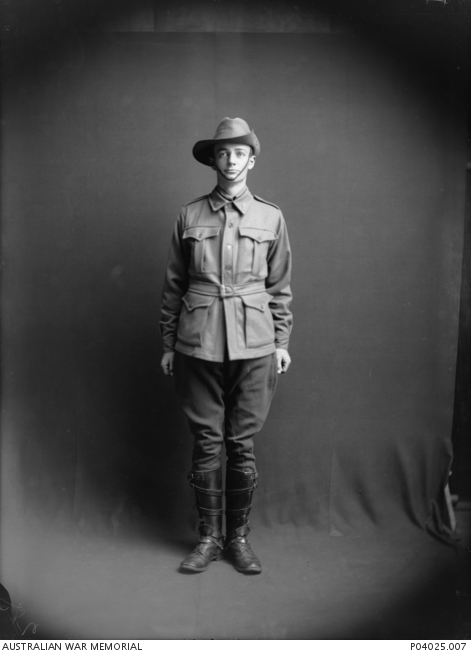 Studio portrait of 2745 Private (Pte) Percival William Dow, 22nd ...