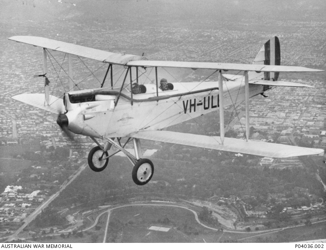 A de Havilland Moth (DH60) with the registration number VH-ULE ...