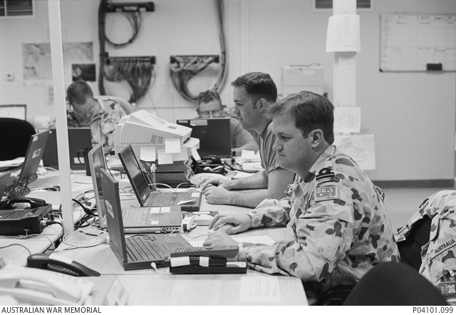 Unidentified members of the Australian Defence Force at work on ...