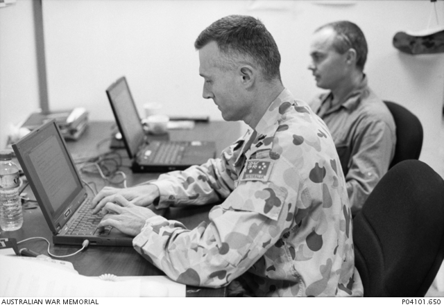 Lieutenant Colonel (Lt Col) Philip Swinburg (foreground) and Andrew ...