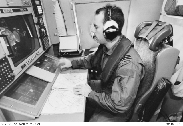 Flight Lieutenant Palmer, an aircrew member of an RAAF P-3 Orion ...