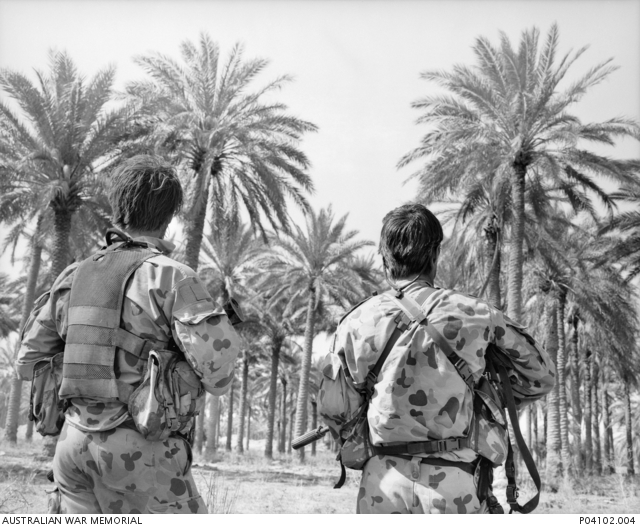 Two unidentified members of the Special Air Services Regiment (SAS) at ...
