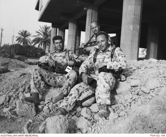 Sergeant (Sgt) Mark Dowling (front, left), Captain (Capt) Phil Pyke and ...