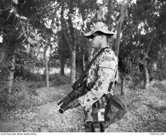 Sergeant (Sgt) Charlie Kearnan, a member of the RAAF Airfield Defence ...