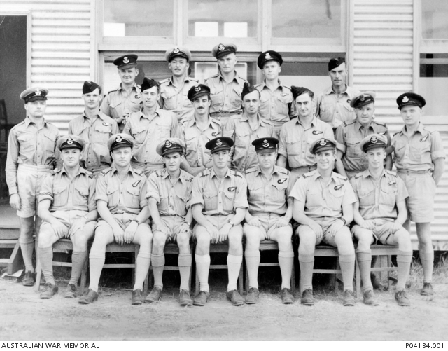 A group portrait of Royal Australian Air Force (RAAF) personnel, most ...