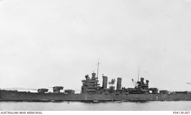 Port broadside view of the United States 6-inch gun cruiser USS Boise ...