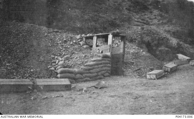 A front view of the Australian guncotton magazines at Anzac Cove ...