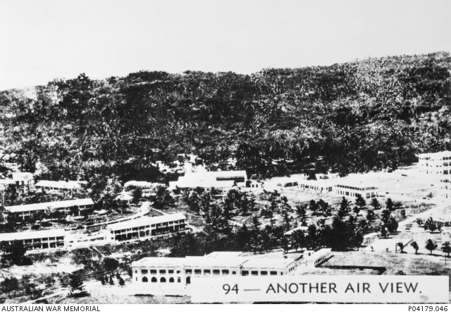 An aerial view of Selarang. | Australian War Memorial