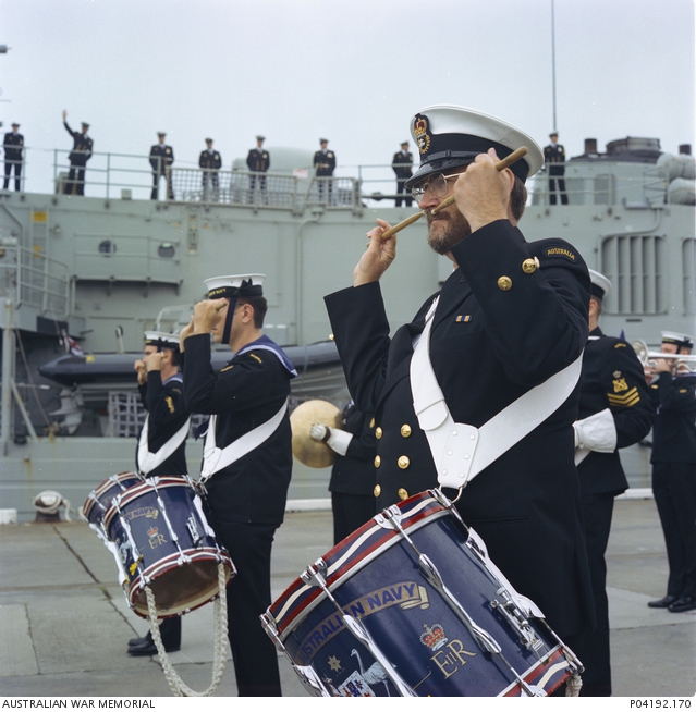 A naval band, probably the West Australian Naval Band, plays on the ...