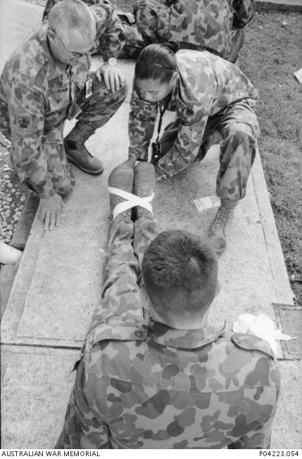 A pre-deployment first aid course at Randwick Barracks, Sydney, for ...