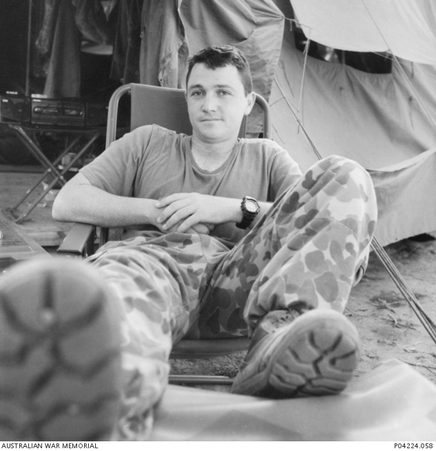 Informal portrait of Corporal Michael Jones, of 547 Signals Troop, 101 ...