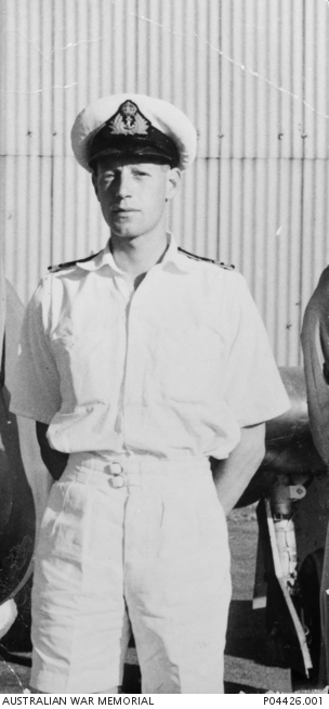 Outdoor portrait of Lieutenant (Lt) (later Captain) Peter Goldrick, RAN ...