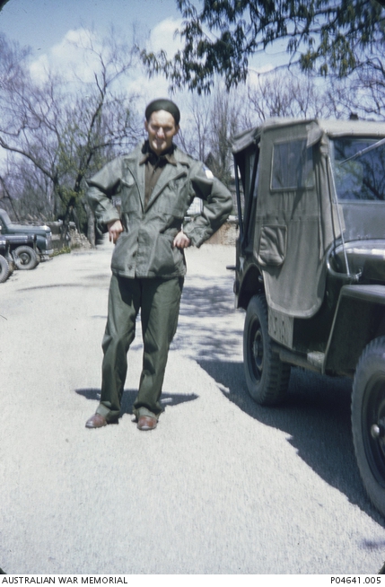Informal portrait of Donald Douglas George (Doug) Bushby beside his ...