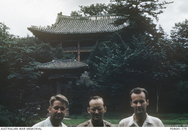 Donald Douglas George (Doug) Bushby in the centre with friends. One of ...