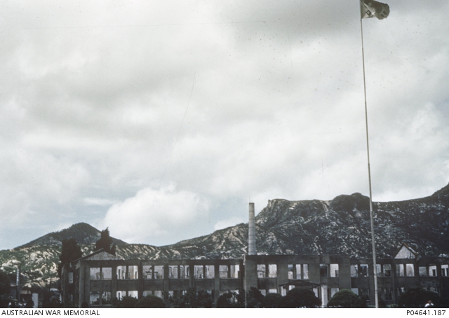 A war damaged building. One of a series of photographs taken by the ...