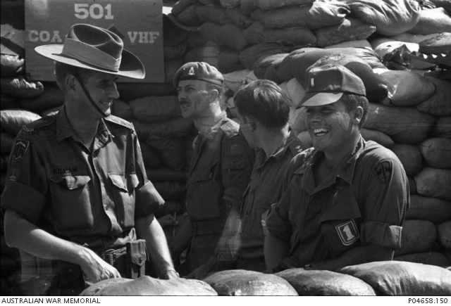 Members of the Australian Army Training Team Vietnam (AATTV) with Mike ...
