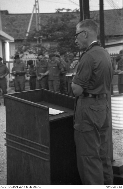 Members of the Australian Army Training Team Vietnam (AATTV), attending ...