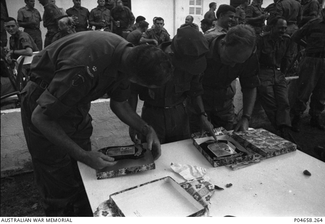 Members of the Australian Army Training Team Vietnam (AATTV), attending ...
