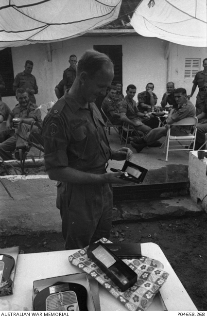 Members of the Australian Army Training Team Vietnam (AATTV), attending ...