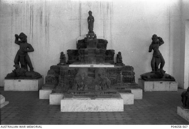 Statues from the Champa era of Indochina, displayed at the Champa ...