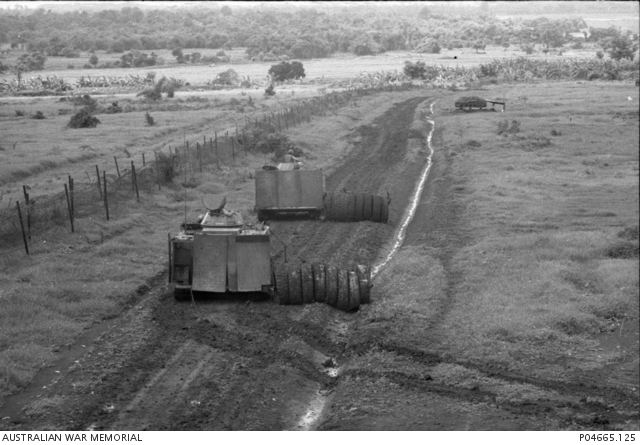 Two M113A1 Armoured Personnel Carriers (APCs) that have been specially ...