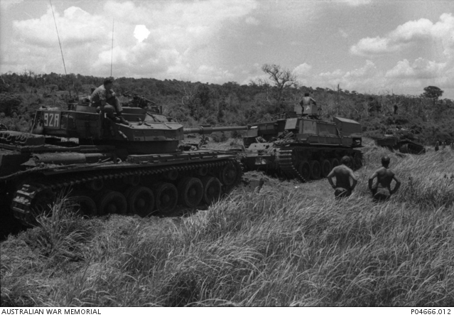 General scenes of Fire Support Base NDP Beverly, 20 miles east of 1st ...