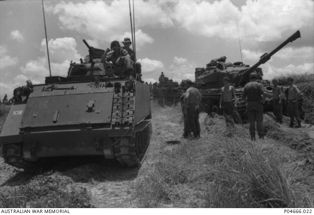 General scenes of Fire Support Base NDP Beverly, 20 miles east of 1st ...