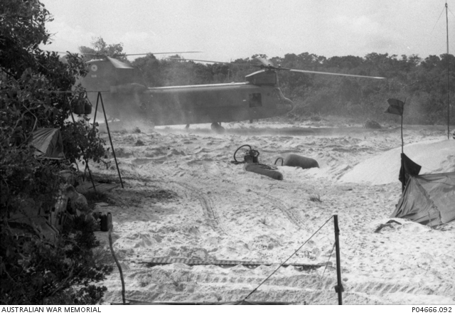 General scenes of Fire Support Base NDP Beverly, 20 miles east of 1st ...