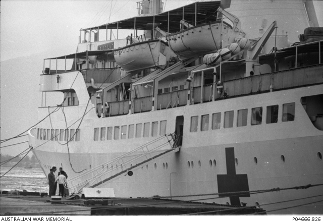 The 3,000-ton German Red Cross hospital ship Helgoland docked at Da ...