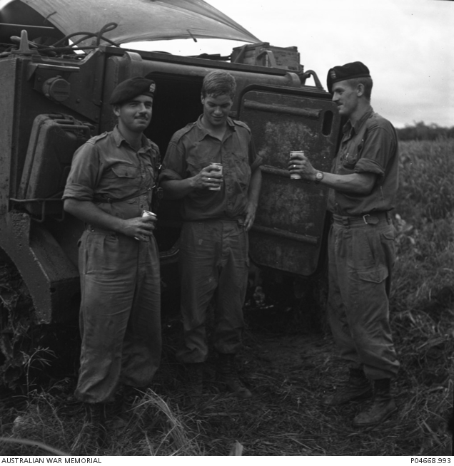 During a lull in Operation Paddington, crew members of an Armoured ...