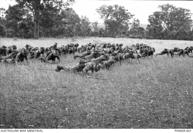 Recent recruits to the infantry do push-ups at the Australian Army's ...