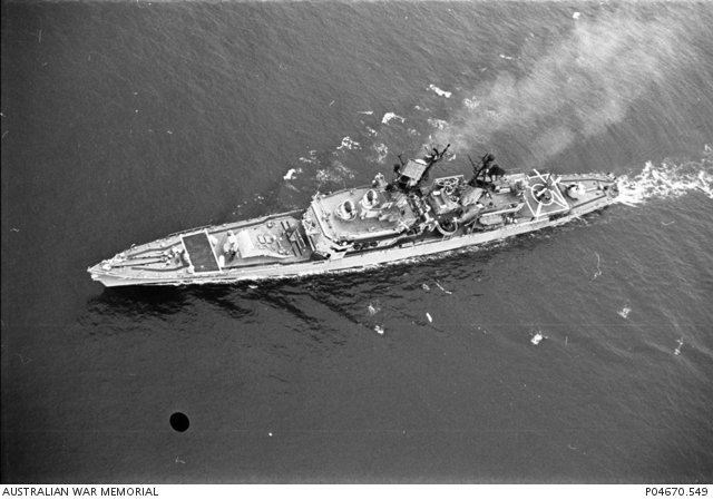 Task Force 77, United States 7th Fleet. USS Sterett, sea air rescue ...