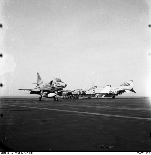 USS Kitty Hawk, attack aircraft carrier. | Australian War Memorial