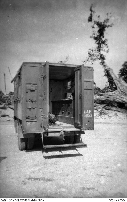 A RAAF 4x2 Chevrolet truck with Wireless Telegraph Workshop tender as ...