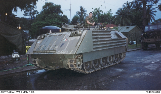 An armoured personnel carrier used by the Italian Army as part of their ...