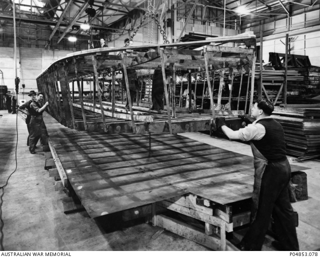 The construction of a 35 foot steel barge of the Small Ships Section ...