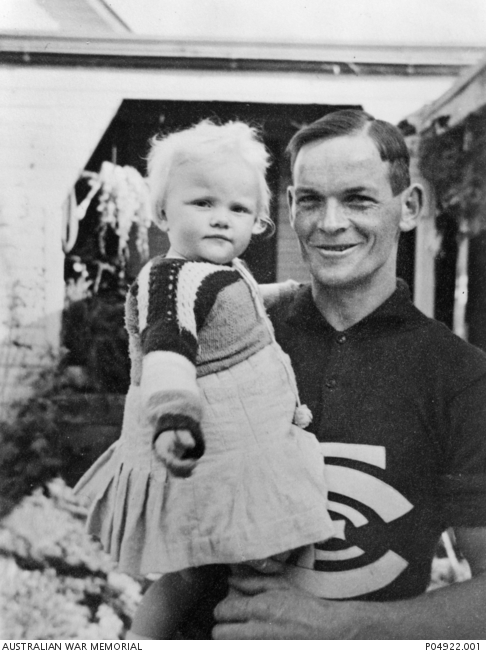 Informal portrait of Leslie Allan (Peter) Chitty with his daughter ...