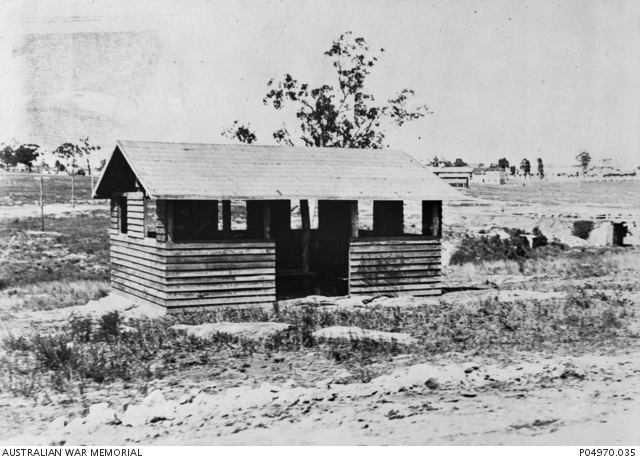 The Australian Army camp guards’ visitor shed seen from the front of ...