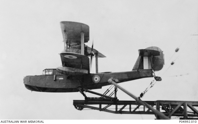 A Supermarine Seagull (Walrus) Amphibian aircraft being launched from ...